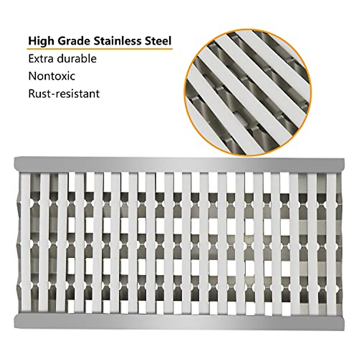 Plowo 18 5/8" Stainless Steel Grill Heat Plates Replacement for BGB48-BQRL, BGB48-BQRN, 48DBQAR, 48DBQR, 48EBQAR, BGA27-BQ, BGA27-BQR, BGA36-BQARL, BGA36-BQARN, Ceramic Rod Complete DCS Radiant Tray