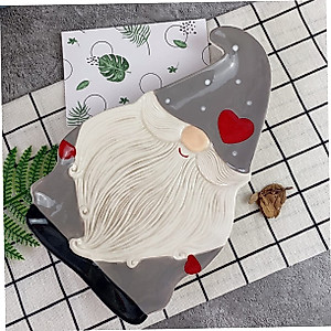 LABRIMP Santa Claus Plate Nativity Decor Plate for Santa Cookies Vegetable Tray Platter Dessert Dish Tray Christmas Party Plate Ceramic Serving Tray Party Serving Plate Creative Plate 1 PC