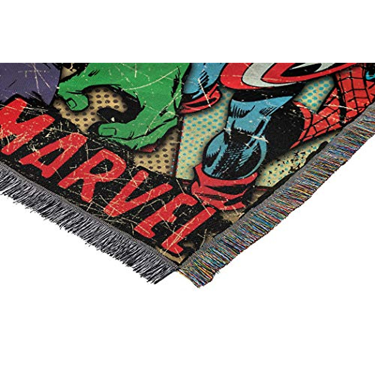 Marvel's Avengers, "Retro Heroes" Metallic Woven Tapestry Throw Blanket, 48" x 60", Multi Color