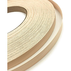 Edge Supply Maple 7/8" X 250' Roll Preglued, Wood Veneer Edge Banding, Iron on with Hot Melt Adhesive, Flexible Wood Tape Sanded to Perfection. Easy Application Wood Edging, Made in USA.