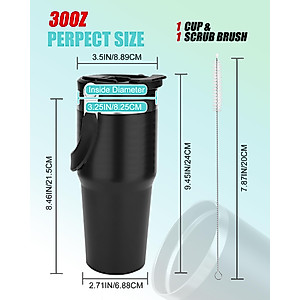 AICMEI 30 oz Tumbler with Handle, Insulated Tumbler with 2-in-1 Lid and Straw, Stainless Steel Vacuum Insulated Iced Coffee Tumbler Cup Water Bottle for Water, Iced Tea or Coffee, Smoothie (30OZ)