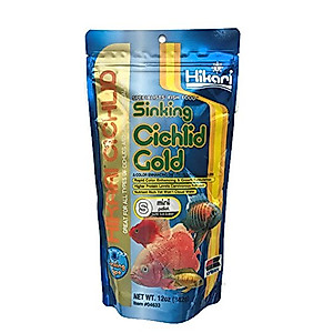 Hikari Cichlid Gold Color Enhancing Sinking Fish Food - Mini Pellet - 12 oz