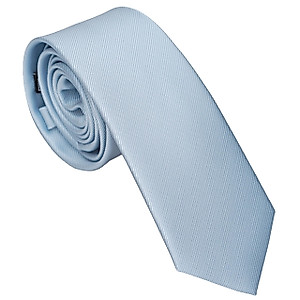 ZENXUS Solid Skinny Ties for Men, 2.5 inch Slim Dusty Blue Necktie