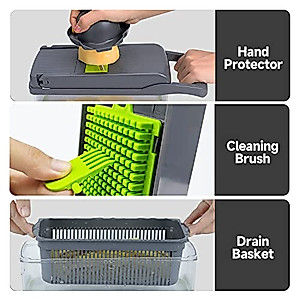 Vegetable Chopper, 13 in 1 Multifunctional Vegetable Chopper with 8 Blades for Onion Carrot, Veggie Chopper for Fruits and Vegetables Onion Chopper Food Chopper