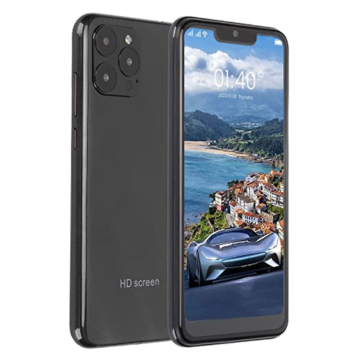 3G Unlocked Android Smartphone For 6.0 OS, Slim Cell Phone Dual SIM Mobile Phone, 10 Core CPU Processor, Dual Card Dual Standby, 5MP Front 8MP Rear HD Camera,3GB 32GB,WIFI, FM, Face Recognition(Black)