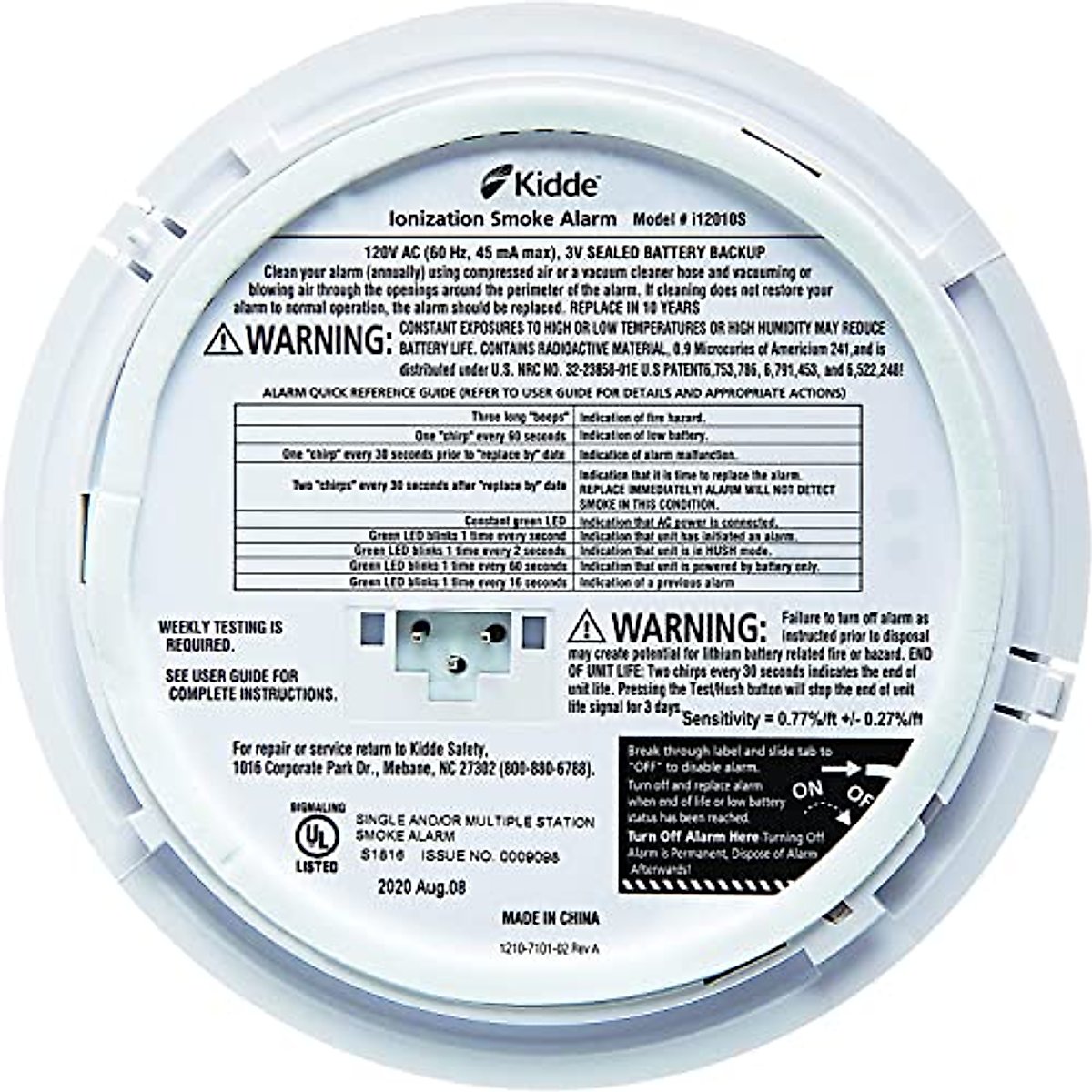 Kidde Hardwired Smoke Detector, 10-Year Battery Backup, Interconnect, Test-Silence Button, 2 Pack