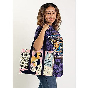 Blue Q Shoulder Totes: Hefty Zipper, Exterior Pocket, Reinforced Floor. (Happy Dog)