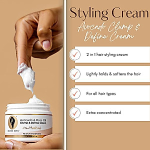 Bounce Curl Avocado & Rose Oil Clump & Define Cream for Curly Frizzy Hair
