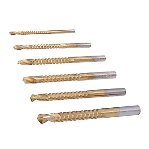 Twist Drills Bits Set, Better Balance Heat Treated Stable High Speed Steel 6Pcs Serrated Drill Bit for Drilling