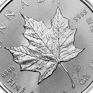 1988 - Present (Random Year) 1 oz Canadian Silver Maple Leaf Coin Brilliant Uncirculated with Certificate of Authenticity $5 BU