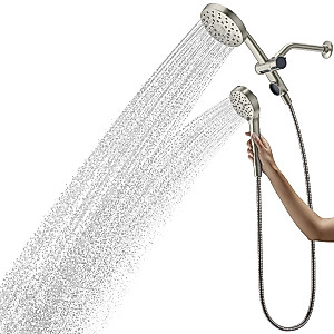 Kohler Prone 3-in-1 Multifunction Shower Head with PowerSweep Combo Shower Kit, 1.75 GPM, PowerSweep Spray, Magnetic Handshower Dock (Brushed Nickel)