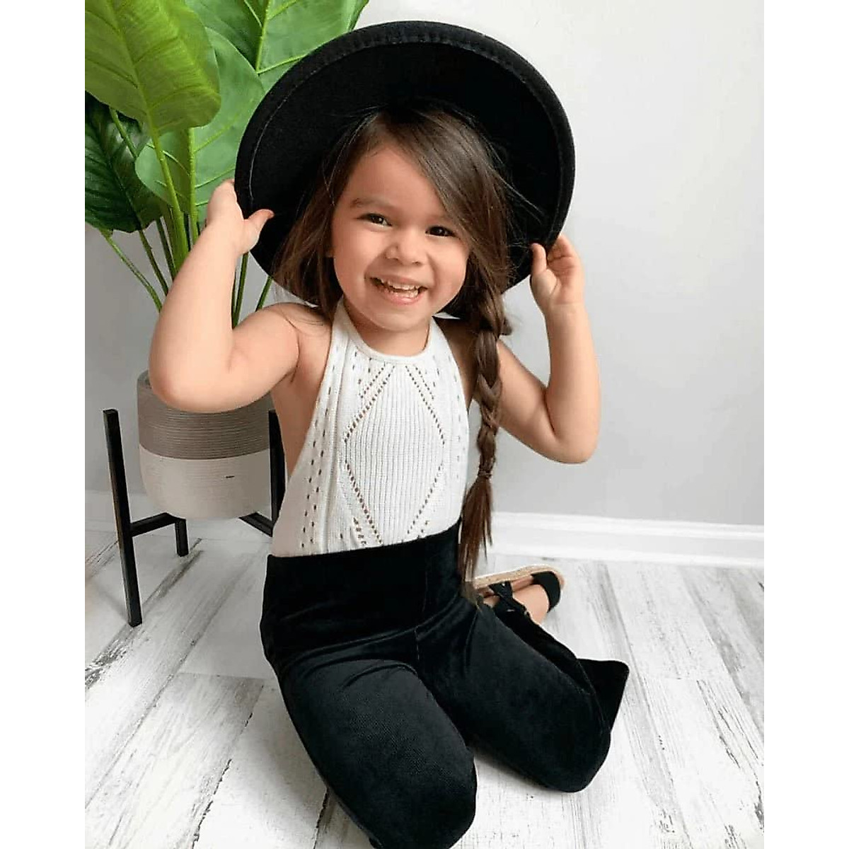 Bailey's Blossoms Trendy Drake Crochet Halter Romper Snap Closure Gardenia 0-3 Months