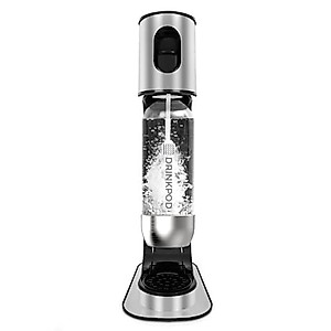 Drinkpod Soda Maker In Stainless Steel Sparkling Water Machine Carbonated Water Maker Includes 3 x Bottles (Sodapod Pro)