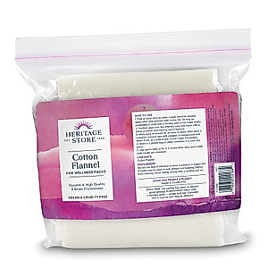 HERITAGE STORE Cotton Flannel - Castor Oil Pack Wrap - Reusable, Highly Absorbent Castor Oil Wrap, Soothing Heat Compress for Abdomen, Joints and More, 60-Day Guarantee, Vegan, 13 in x 15 in
