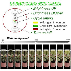 Plant Grow Light,Yadoker LED Growing Light Full Spectrum for Indoor Plants,Height Adjustable, Automatic Timer, 5V Low Safe Voltage,Idea Small Light…