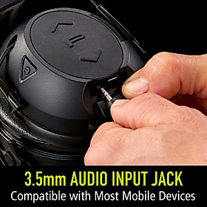 Peltor Sport Tactical 300 Smart Electronic Hearing Protector, Bluetooth Wireless Ear Muffs, NRR 22 dB, Bluetooth Headphones With Recessed Microphone, Ideal For Range, Shooting & Hunting (TAC300-OTH)