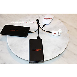 OHMAURA- Multi Charging Cable, 3 in 1 (2 - Pack) USB Cable with Keychain, Universal Portable Fast Charging Cable with 8 pin/TypeC/Micro Cable for All of Your Devices. (Black)