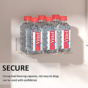 Sezanrpt 9 Inch Clear Wall Shelf, Acrylic Small Floating Shelf for Wall, Home Wall Display Ledges for Storage, Room Décor, Space Saving, Items Organizer, 2 Pack