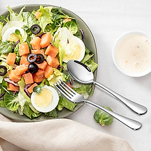 SANTUO Stainless Steel Dinner Spoons Set,12 Piece 7.3" Spoons Silverware,Table Soup Spoons Set,Mirror Finish & Dishwasher Safe