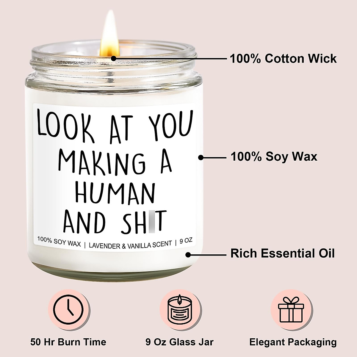 Younift Look at You Making a Human Candle, New Mom Gifts, New Dad Gifts, New Parents Gifts for Couples, Gender Reveal Gifts, Christmas, Funny Baby Shower Gifts, Pregnancy Gifts for Expecting Mom