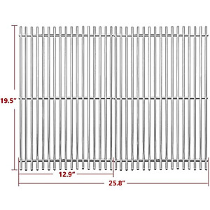 KEESHA 7528 Stainless Steel Grill Grates Cooking Grate for Weber Genesis E310 E320 E330 S310 S320 S330 EP310 EP320 EP330 Grills 19.5 x 12.9 inches - 2 Pack