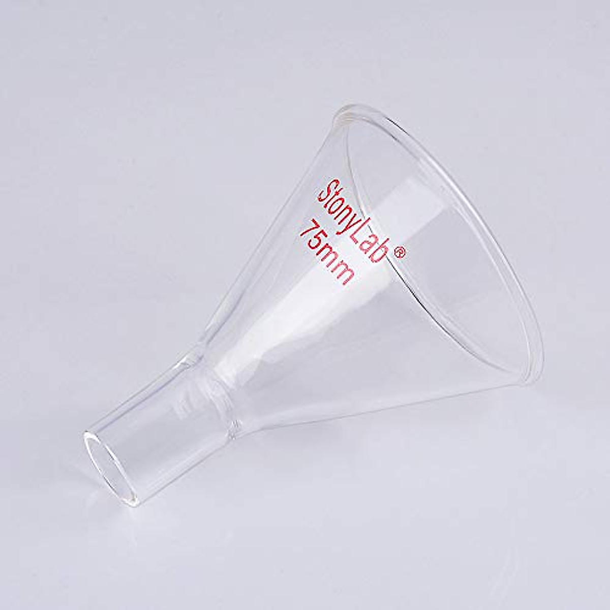 stonylab Glass Powder Funnel, Heavy Wall Borosilicate Glass Short Stem Funnel with 75 mm Top Diameter and 22 mm Stem Length