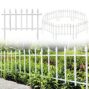 Thealyn Metal Decorative Garden Fence 22" Wide x 18" High (5 Panels, Total Length 9.17 feet), Metal Border Folding Fence, Landscape Fencing for Flower Bed, Yard, Animal Barrier