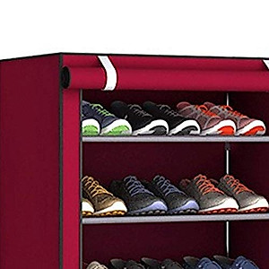 N/A 4Tiers Shoes Rack with Dustproof Cover Closet Shoes Storage Cabinet Dustproof Cover Shoes Cabinet