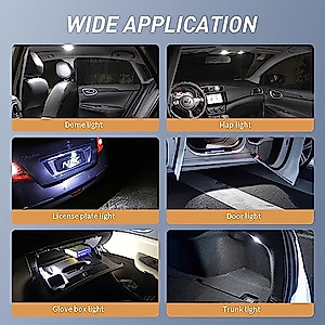 32 Pcs Dome Light Bulb LED Car Bulb Kit Set Interior Car Light Bulbs T10 T5 31MM DE3175 42MM Festoon Replacement Bulbs for Door,Courtesy,License Light(White)