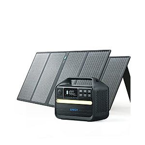 Anker 555 Solar Generator, Powerhouse 1024Wh with 2×100W Solar Panel, Power Station with LiFePO4, 6×110V AC Outlets, 3 USB-C PD Ports at 100W Max, LED Light for Outdoor RV, Camping(Anker Solix)