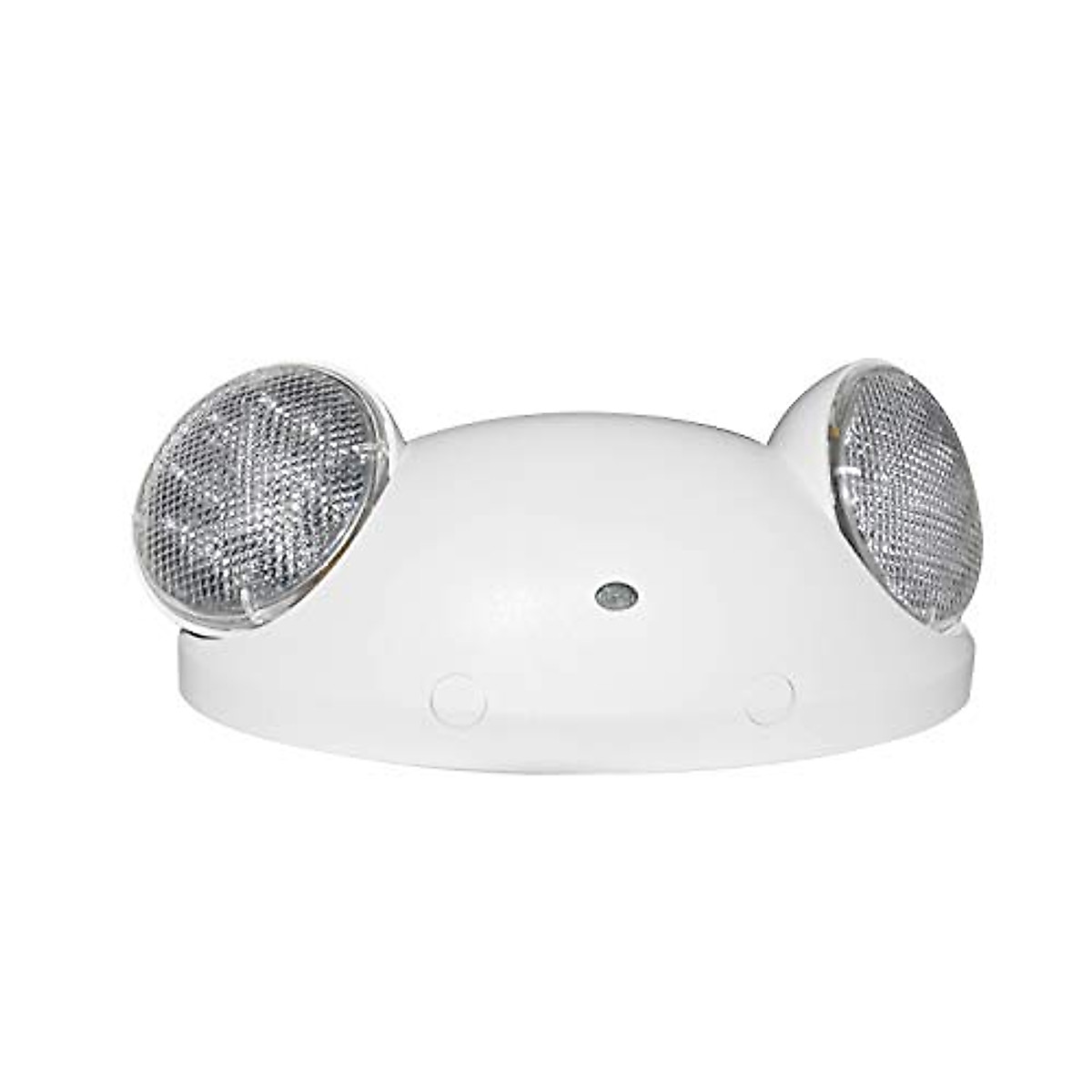 LIT-PaTH LED Emergency Exit Lighting Fixtures with 2 LED Bug Eye Heads and Back Up Batteries- US Standard Emergency Light, UL 924 and CEC Qualified, 120-277 Voltage, White, 1-Pack