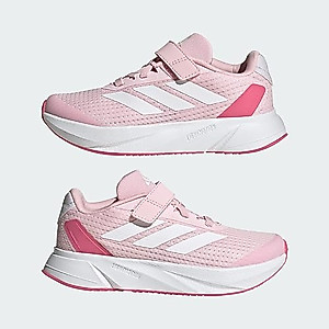 adidas Duramo SL Elastic Lace Sneaker, Clear Pink/White/Pink Fusion, 2.5 US Unisex Little Kid