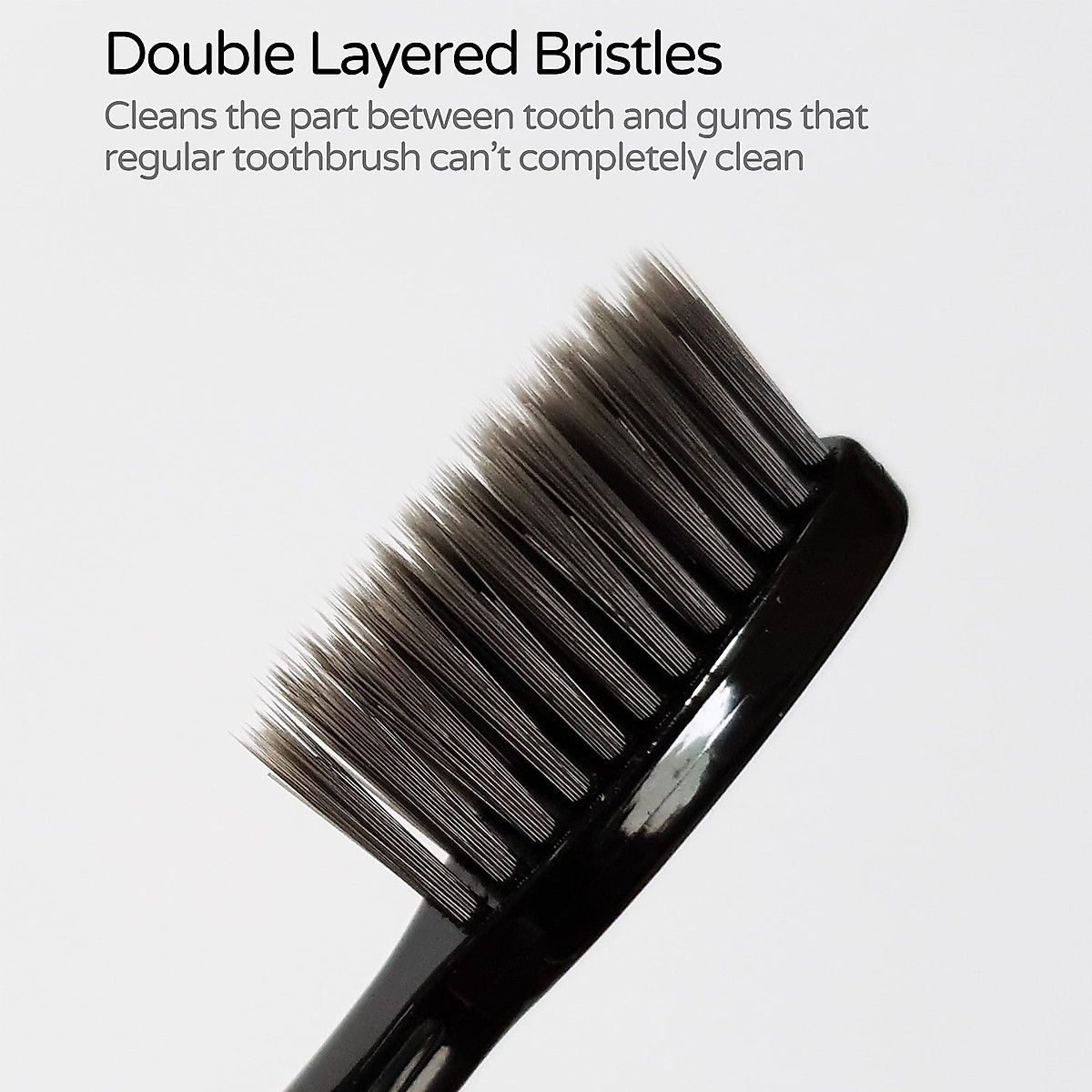 Dr. Dent Cladent Plus Charcoal Toothbrushes Regular Head Soft Whitening Brush for Adults Family Pack, Toothbrush for Gum Care, Individual Carrying Case & 4 Interdental Brush,(4 Colors,4 Pack)