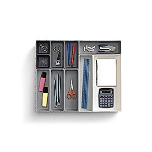 Joseph Joseph Blox Drawer Organizer, 10 Piece, Grey