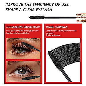 Outfmvch Curling Mascara Thick Volumizing Eyelashes, Long-Lasting Fast Dry Crown Shaped Mascara, Lengthened Eyelash Soft Full Lashes, Natural Smudge-Proof Mascara Black