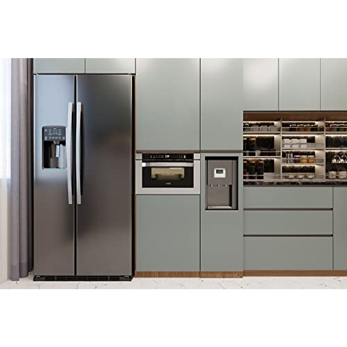KoolMore KM-MD-1SS 24 Inch Stainless Steel Microwave Drawer with 1.2 cu. ft. Oven, 1000W Power with 10 Custom Cooking Levels, Memory, and Timer Functions, Wall-Mounted with Flat Bottom