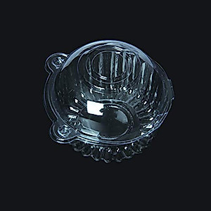 Hapy Shop 100 Pieces Plastic Single Individual Cupcake for Ice Cream,Dessert Cups,Muffin Dome Holders Cases Boxes Cups,single cupcake holders