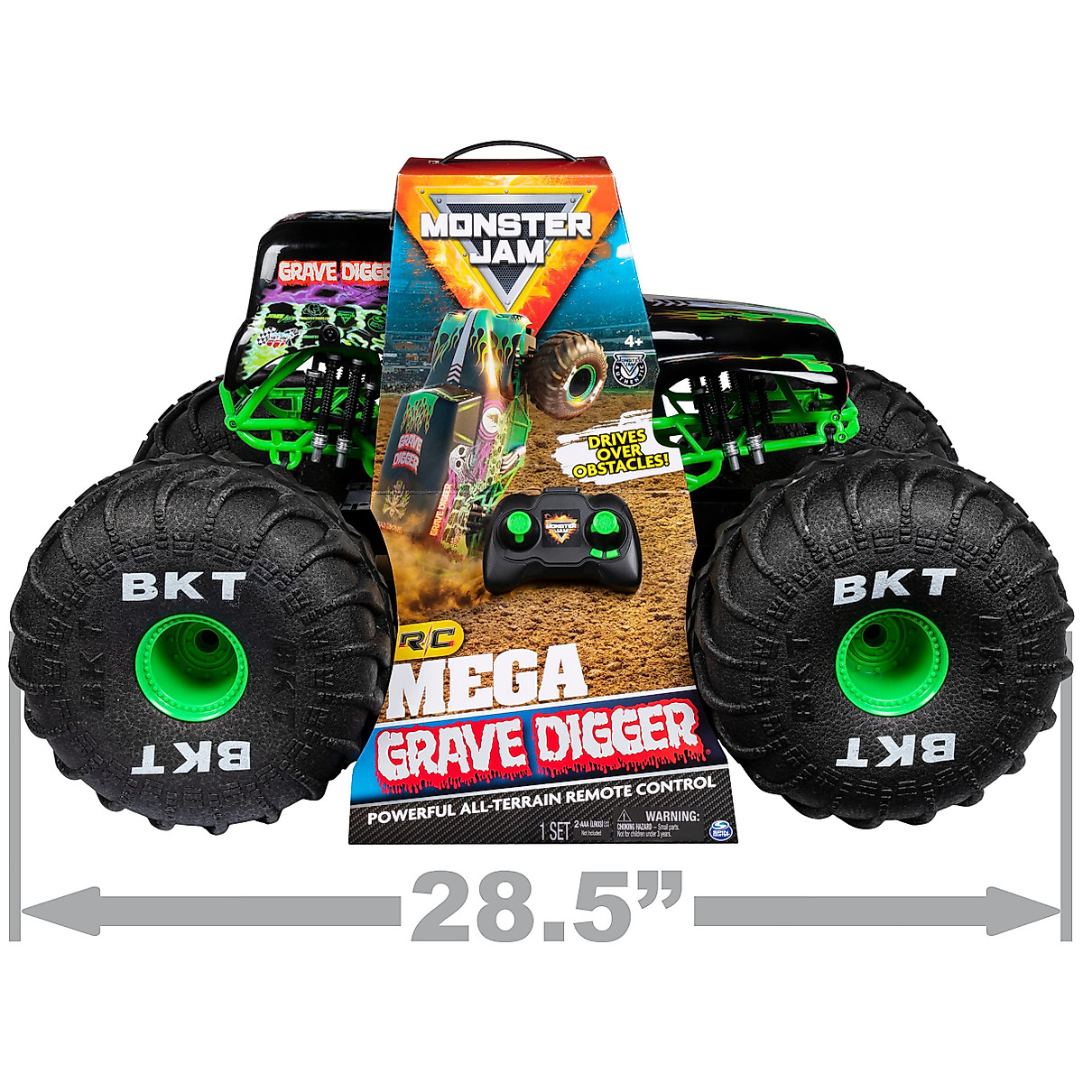 Monster Jam, Official Mega Grave Digger All-Terrain Remote Control Monster Truck, Over 2 Ft. Tall, 1:6 Scale, Kids Toys for Boys and Girls Ages 4-6+