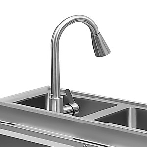 Goudergo Commercial Restaurant Sink with Faucet,Stainless Steel Utility Sink Free-standing Kitchen Sink,single Bowl Kitchen Sinks with Strainer for Homes and Restaurants