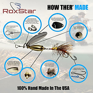 RoxStar Fly Strikers Proven Nationwide to Out-Fish Any Spinner | Hand-Tied in The USA | Most Versatile Fishing Spinner Ever! Trout, Bass, Steelhead (1/8oz S1)