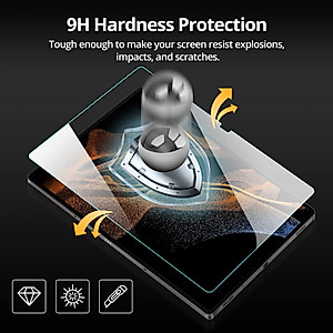 Softamm [2 Pack Tempered Glass Screen Protector for Samsung Galaxy Tab S9 Plus 2023 / S8 Plus 2022 / S7 FE 2021 / S7 Plus / S7+(12.4) with Upgrade Cleaning Kit /2.5D/ No-Bubble/Anti Scratch