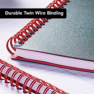 Black n' Red Notebook, Durable Poly Cover, Premium Optik Paper, Scribzee App Compatible, Environmentally Friendly, Spiral Binding, 11" x 8-1/2", 70 Double-Sided Ruled Sheets, Secure Bungee Closure, 1 Count (K66652)