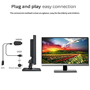 4K/1080P Wireless Display Adapter, SmartSee Screen Mirroring from iOS Android Phone Laptop to TV Projector Any HDMI Display, Dual Core Streaming Device Support Miracast Airplay DLNA