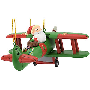 Tree Buddees Large Funny Aviator Santa Flying Plane Losing Presents Christmas Ornaments