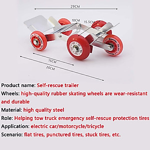 FREEDOH 500kg Emergency Self-Rescue Tire Booster, Self-Rescue Trailer, for Moped Scooters, Electric Mobility Scooters, Electric Motorcycles, Electric Take Away Cars, Electric Tricycles