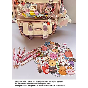 OATSBAS Kawaii Backpack for Teen Girls and Boys, Cute Elementary Bookbag, Perfect for Middle School, Over 3 Yeas Old. (2#Purple-sets)