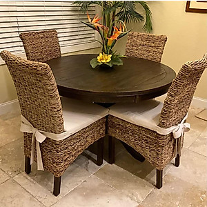 Chair Cushion Pad - Wicker Chair Cushion - seat cushion with 37" ties and removable foam insert Farmhouse Chair Cushions - Kubo Chair Replacement Cushion