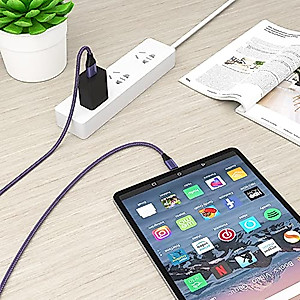 6FT 3A Fast USB C Charging Cord 2Pack Compatible with Amazon Fire 9th 10th 11th 12th Generation Tablet,New Fire HD 8 HD10 8Plus Tablet and Kids Edition 2019 2020 2021 Fire 72022- Purple