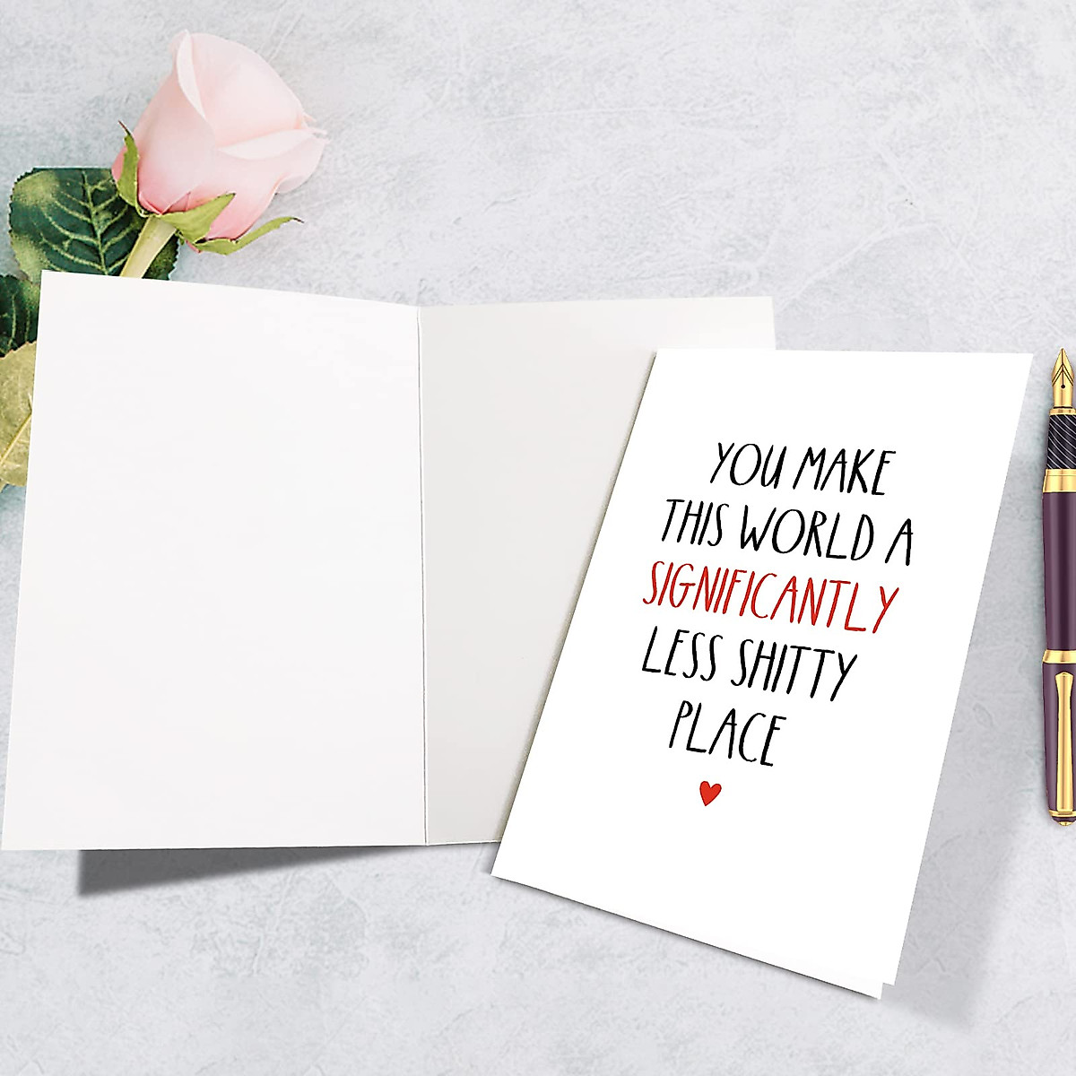 Supoeguk Funny Birthday Card for Best Friend, Bestie Birthday Card, Thank You Card for Him Her, Thinking of You Card, You Make The World Better