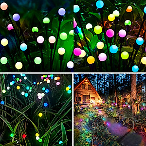 Solar Lights Outdoor Waterproof, Swaying Solar Garden Lights Firefly Lights Decorative Outdoor Lights Yard Lights, Dancing Fireflies Lights for Path Fence, Swaying When Wind Blows